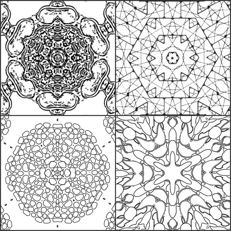 Color Me Calm 30 Kaleidoscope Design Patterns Coloring Book - Etsy