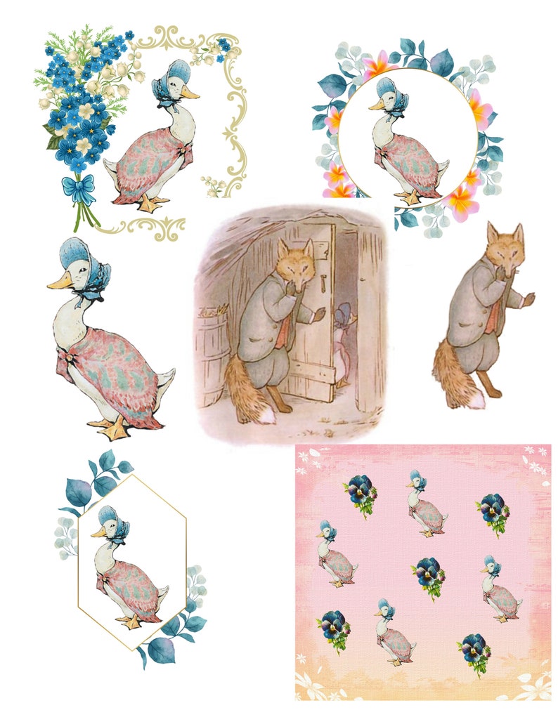 Jemima Puddle Duck Beatrix Potter Clipart Scrapbook Collection - Etsy UK