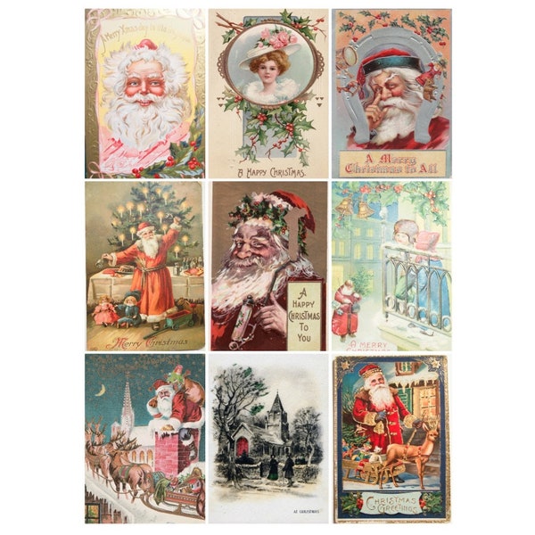 Santa Collage Sheet - Etsy