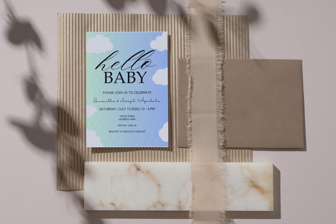 Cloud 9 Invitation, Clouds Baby Shower Invitation, Cloud Nine ...
