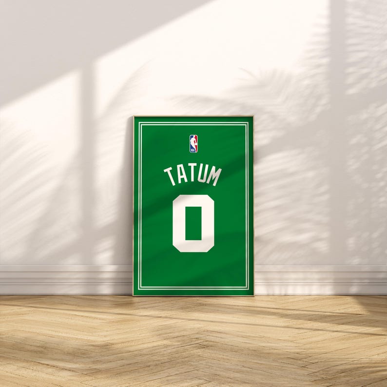 Jayson Tatum Jersey Wall Art – Basketball Poster, Celtics Superstar ...