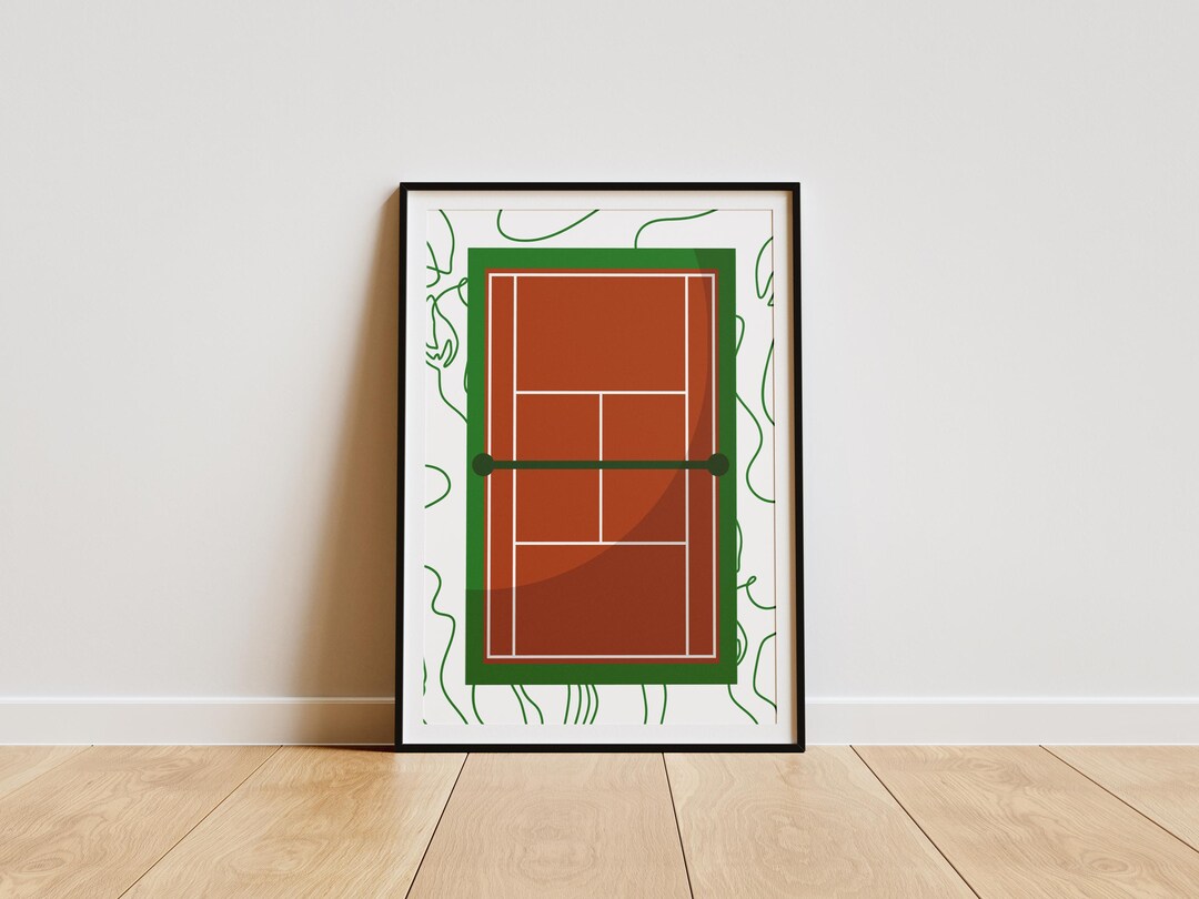 Tennis Court Wall Art Tennis Poster for Bedroom, Living Room, Office ...