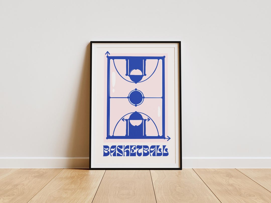Basketball Poster Wall Art - Minimalist Retro Design for Bedroom ...