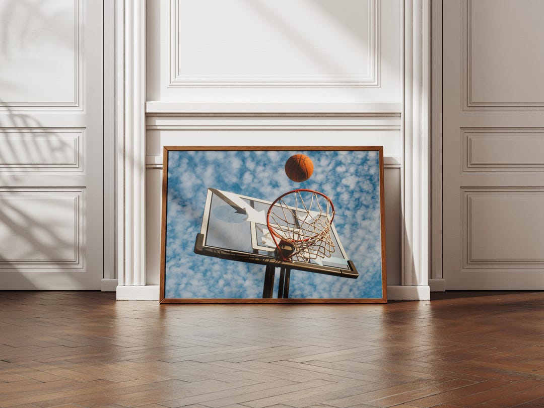 Basketball Hoop Poster, Modern Sports Wall Art, Inspirational ...
