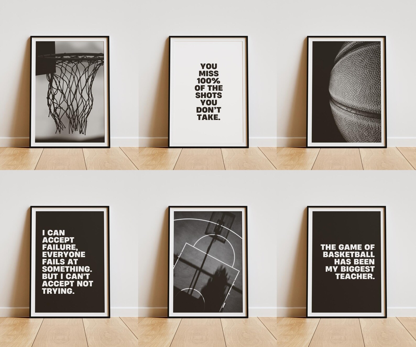 Basketball Quote Posters: Inspiring Sports Wall Art, Set of 6 (digital ...