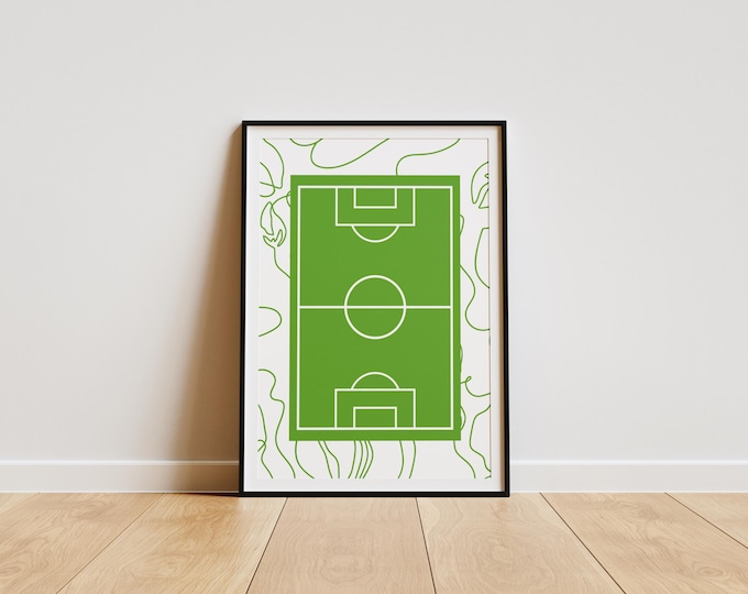 Football Pitch Wall Art, Printable Soccer Field, Football Fan ...