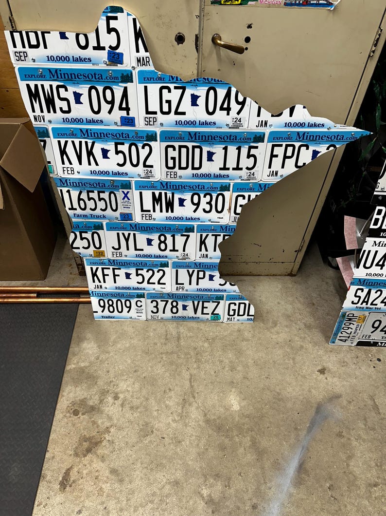 Minnesota License Plate State Outline Wall Art MN - Etsy