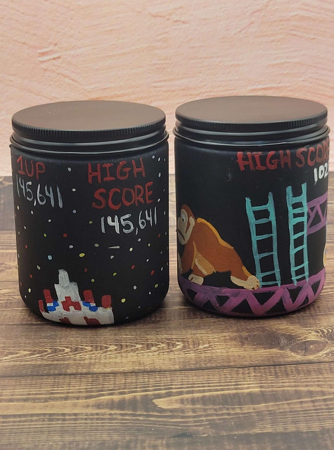 Hand Painted and Poured Arcade Game Themed Scented Candle | Pac-man ...