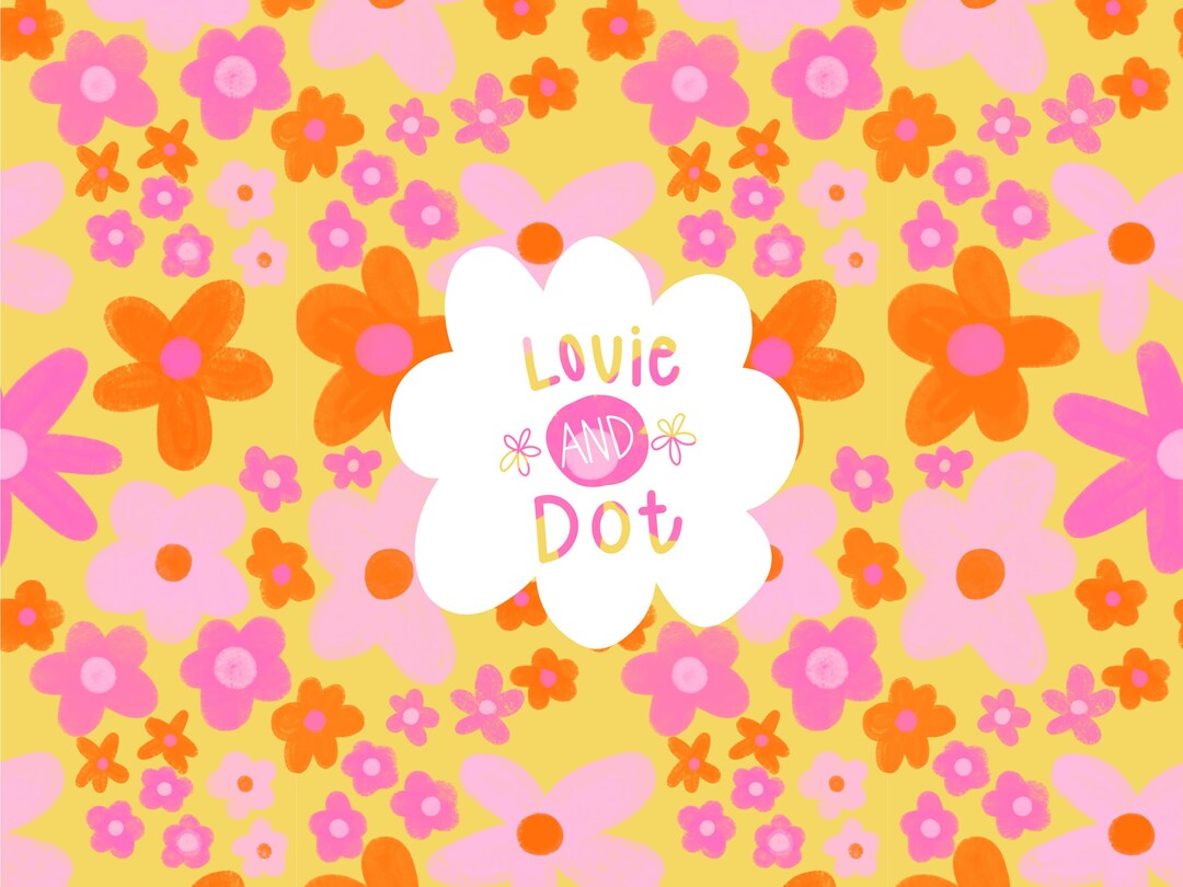 Pink Orange Yellow Floral Seamless Pattern, Seamless Pattern for ...