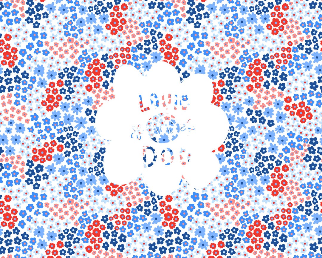 Red White and Blue Floral Seamless Print, Seamless Repeating Print for ...