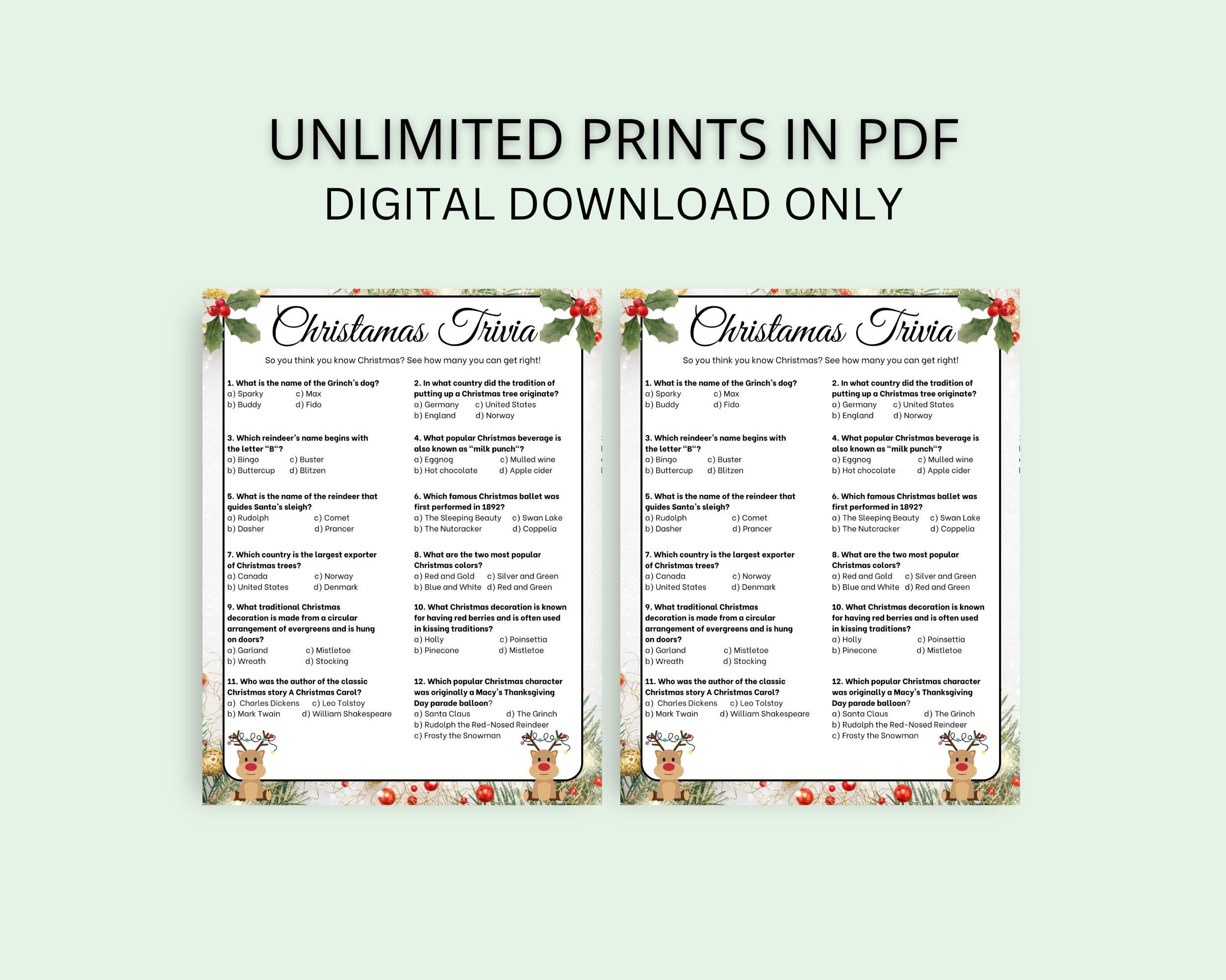 Christmas Party Games Printable Bundle - Etsy