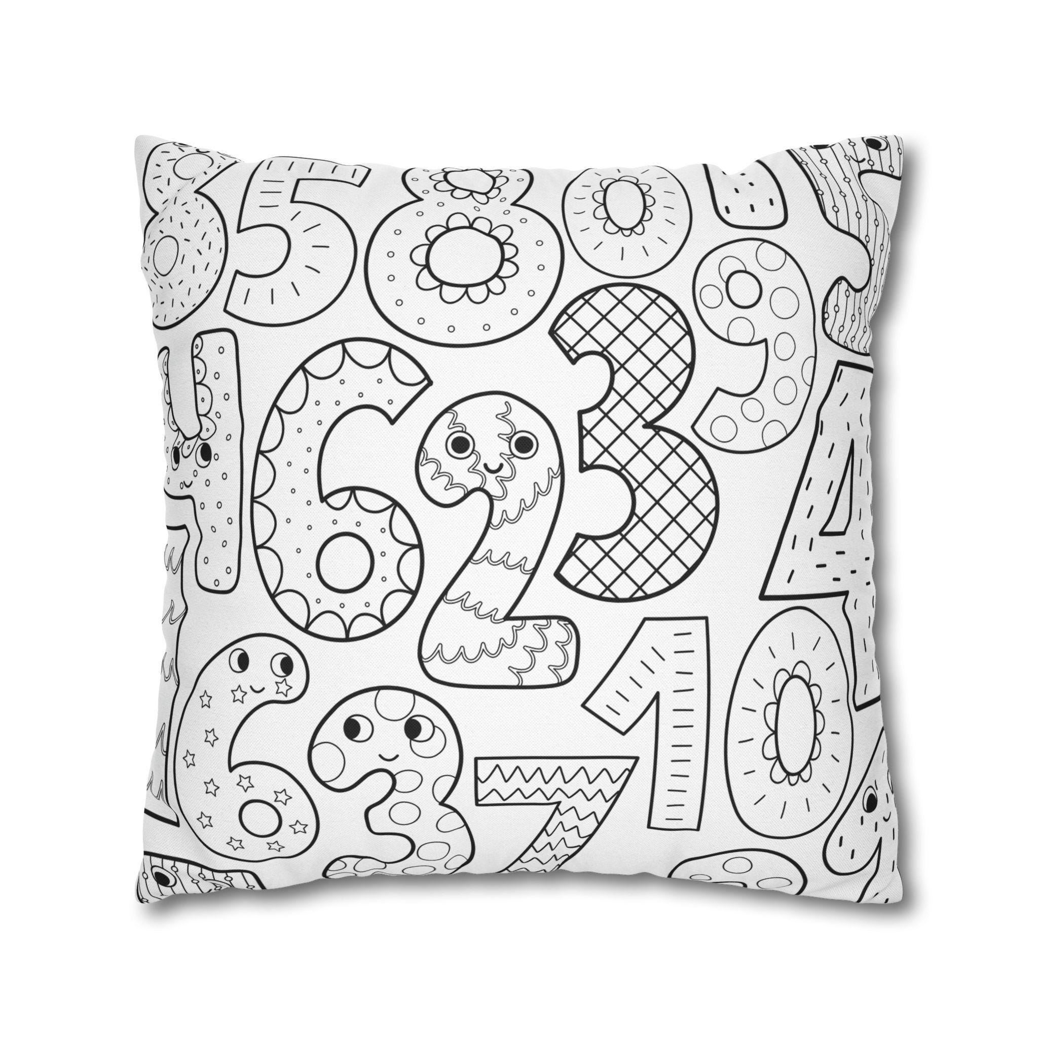 Colorable Numbers & Traceable Alphabet Pillowcase| Double Sided ...