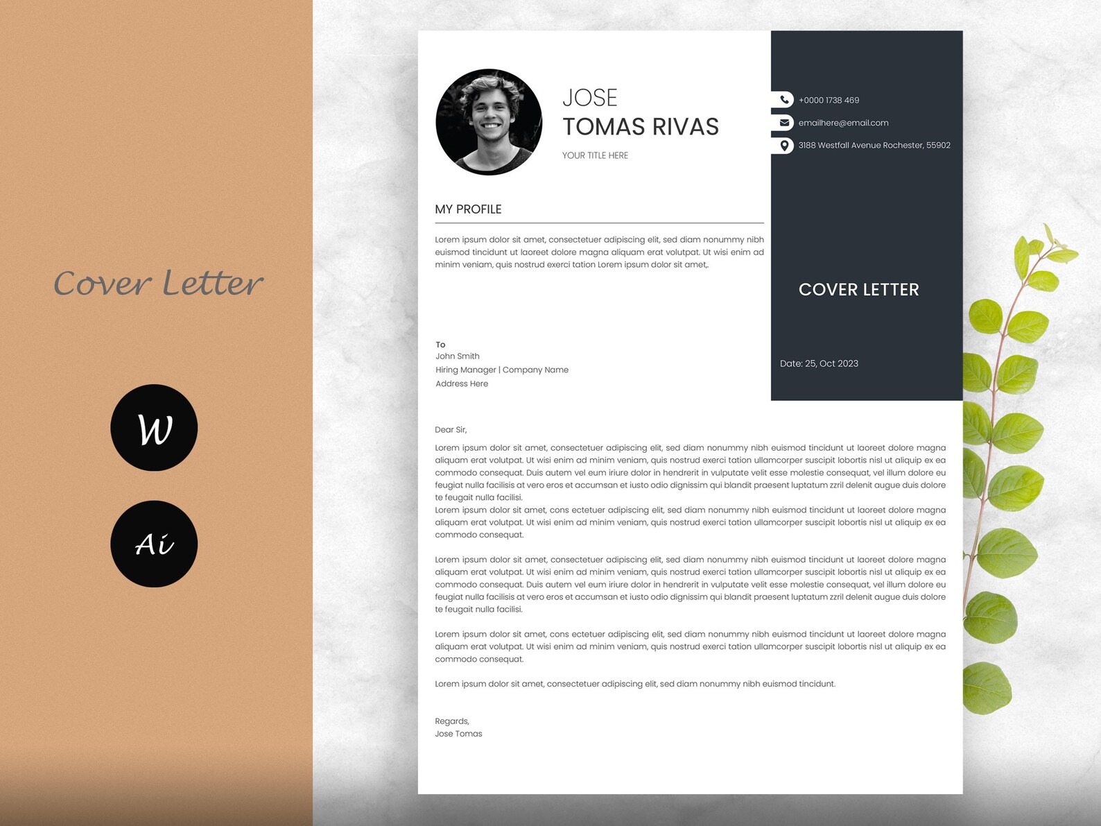 Executive Resume Template for Adobe Illustrator & Word Modern C-level ...