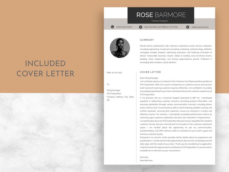 Professional Resume Template for Microsoft Word With Cover Letter ...