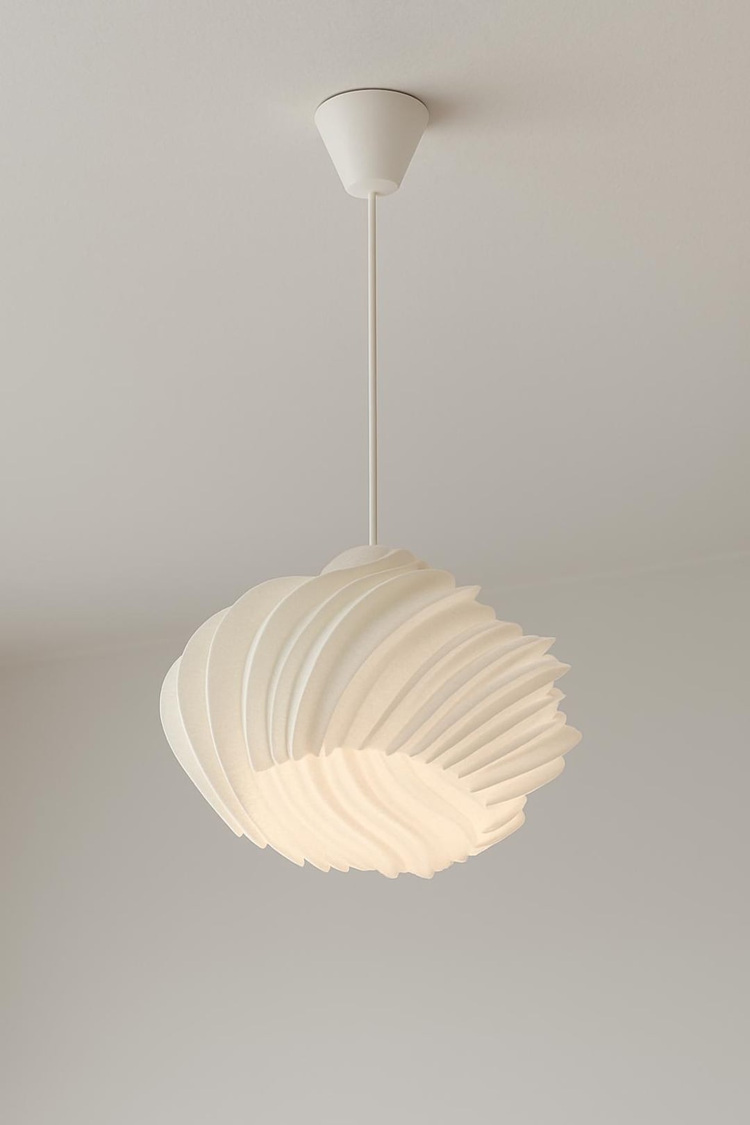 Modern Spiral Pendant Lamp Shade | 3D Printed Translucent PLA | Organic ...