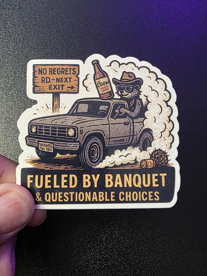 Coors Banquet Western Sticker – Raccoon Cowboy Truck Burnout Vinyl - Etsy