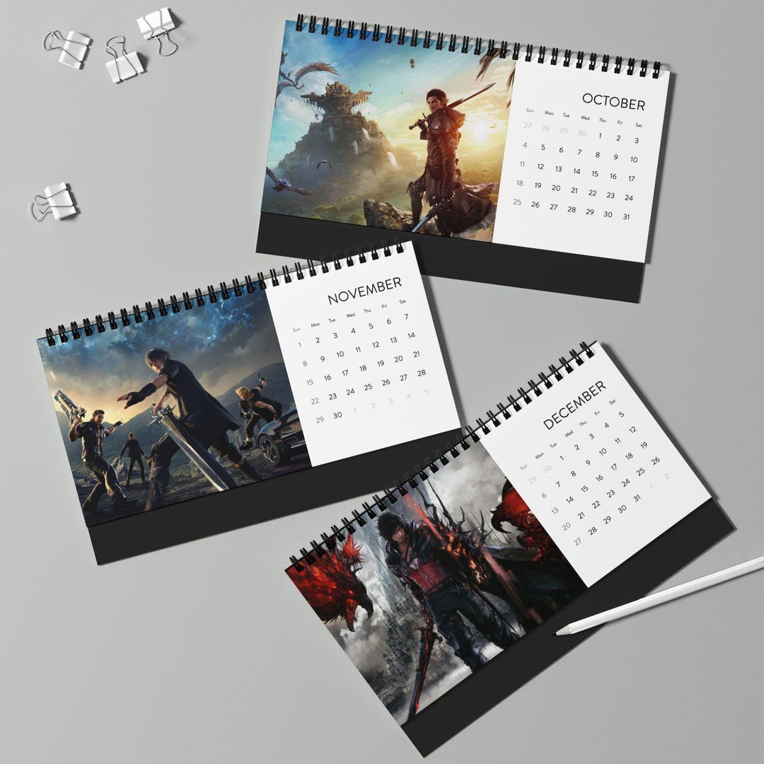 Final Fantasy 2026 Desktop Calendar | Franchise Art Monthly Grid - Etsy