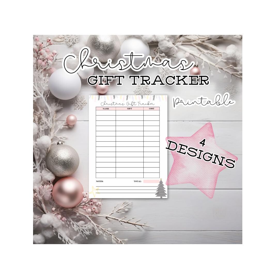 Christmas Gift Tracker Printable Christmas Budget Sheet Digital Holiday ...