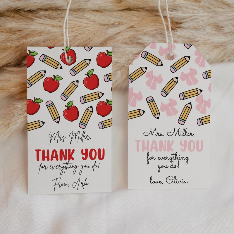 Teacher Appreciation Tags - Etsy