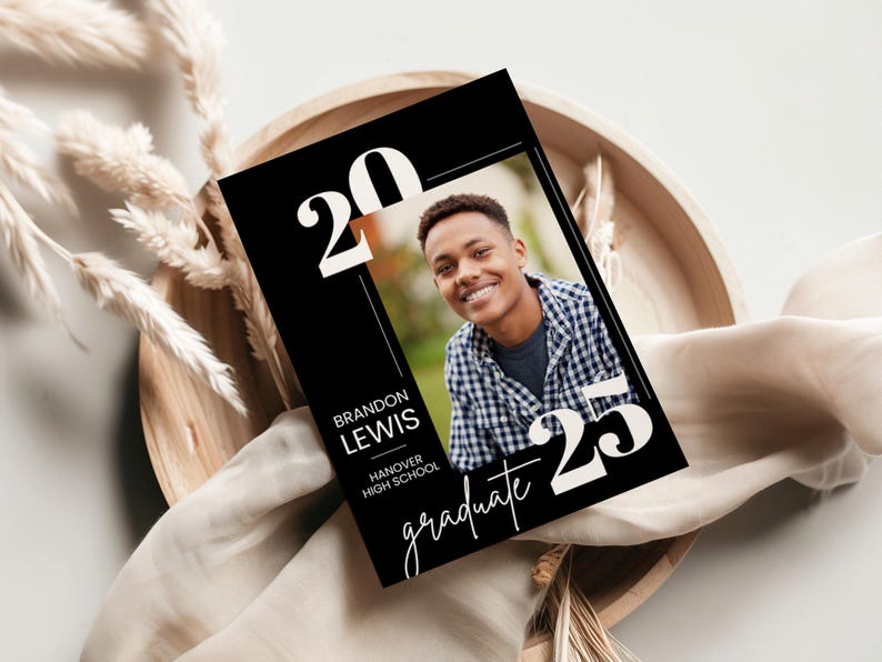 Graduation Invitation 2025 Template, Modern Graduation Announcement ...