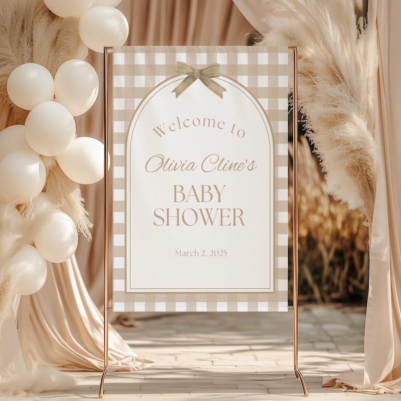 Tan Checkered Sign - Etsy