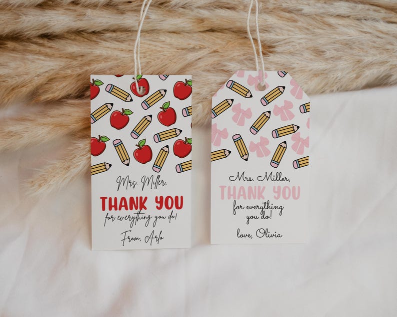 Teacher Appreciation Gift Tag, End of School Year Tag for Teacher ...