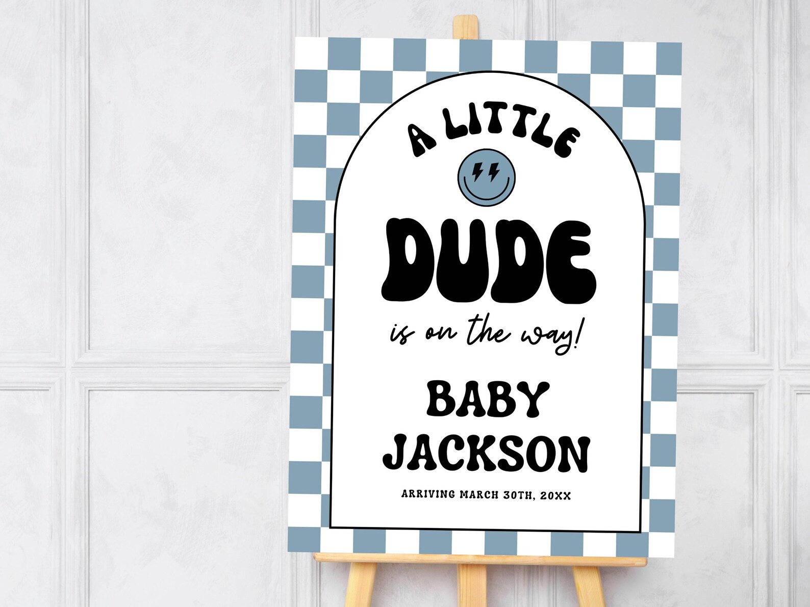 Little Dude Baby Shower Welcome Sign, Rad Little Dude is on the Way ...