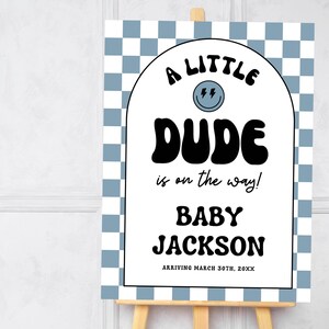 Little Dude Baby Shower Welcome Sign, Rad Little Dude is on the Way ...