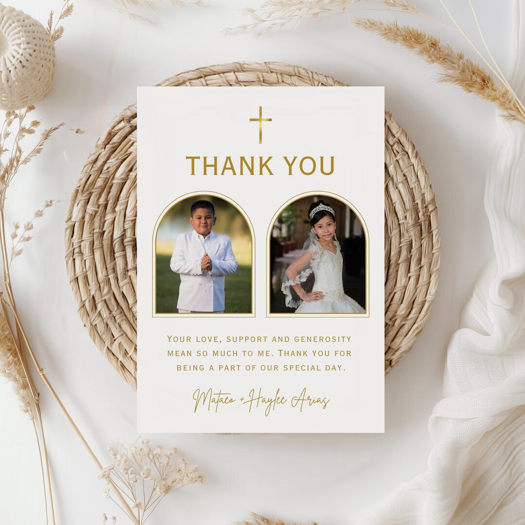 First Communion Thank You Card Template, First Holy Communion Thank You ...