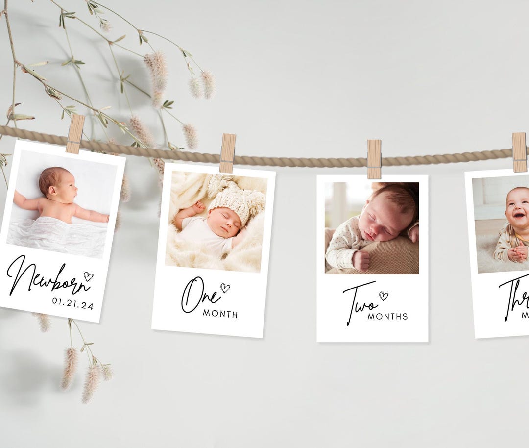 Monthly Milestone Banner 1st Year, Printable First Birthday Banner ...