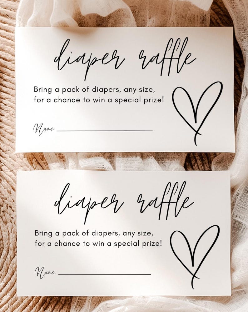 Diaper Raffle Ticket, Baby Shower Diaper Raffle Game, Diaper Raffle ...
