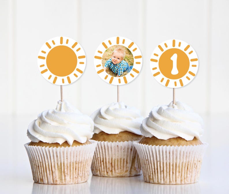 One Happy Boy Cupcake Toppers, Printable Happy One Cake Toppers, First ...