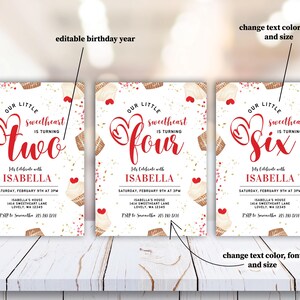 Valentines Day Birthday Party Invitation Our Little Sweetheart Invite ...