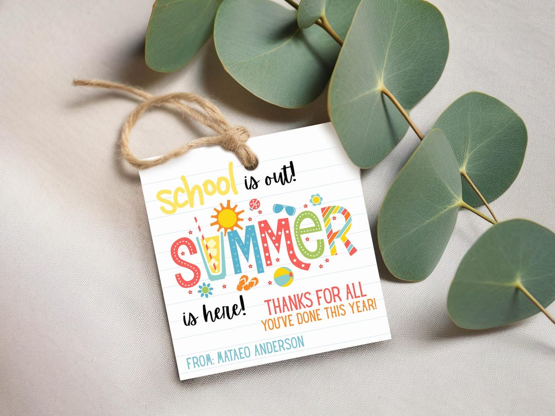 Teacher Appreciation Gift Tag, End of School Year Tag for Teacher ...
