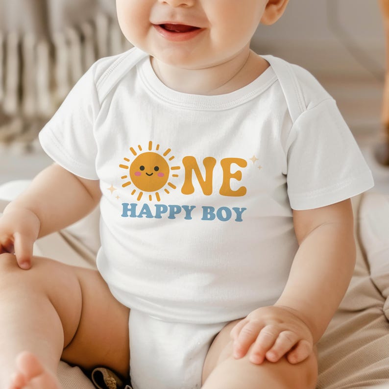 One Happy Boy Birthday Shirt, 1st Birthday Shirt for Boy, First Trip ...
