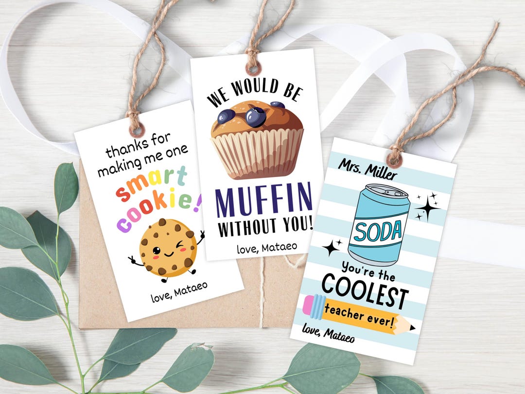 Teacher Appreciation Gift Tag, End of School Year Tag for Teacher ...