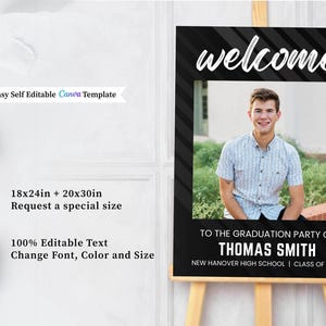 Graduation Party Welcome Sign Template, Photo Graduation Welcome Poster ...