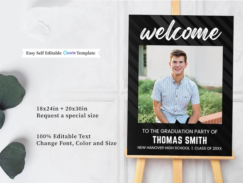 Graduation Party Welcome Sign Template, Photo Graduation Welcome Poster ...
