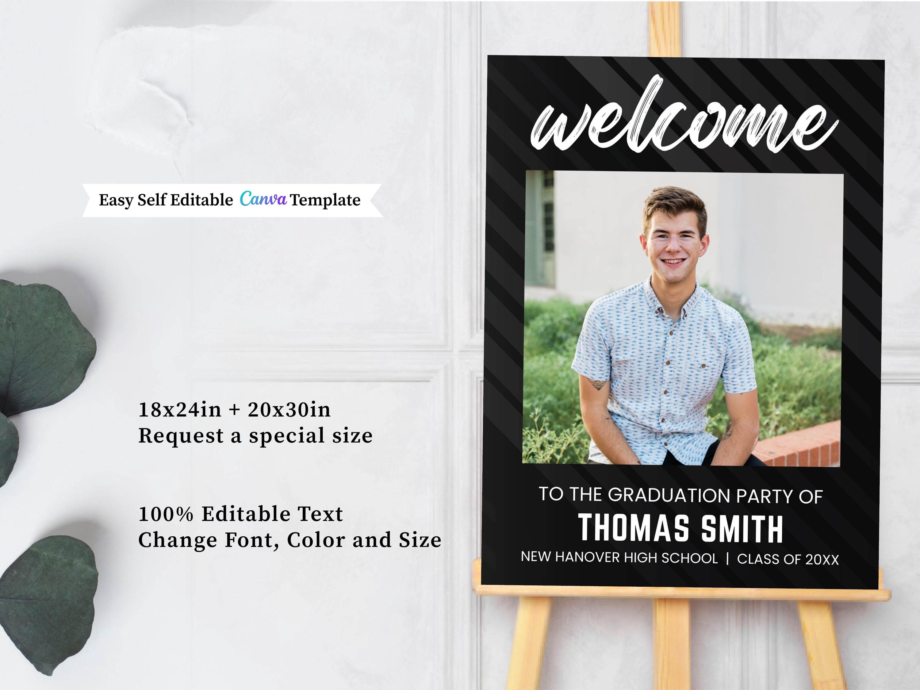Graduation Party Welcome Sign Template, Photo Graduation Welcome Poster ...