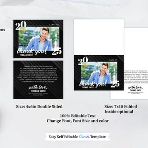 Graduation Thank You Card 2025 Template, Modern Graduation Card, Senior ...