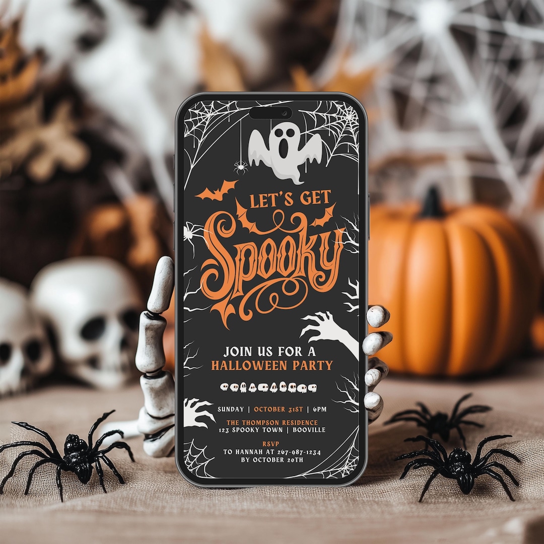 Digital Halloween Party Invitation, Animated Halloween Video Invite ...