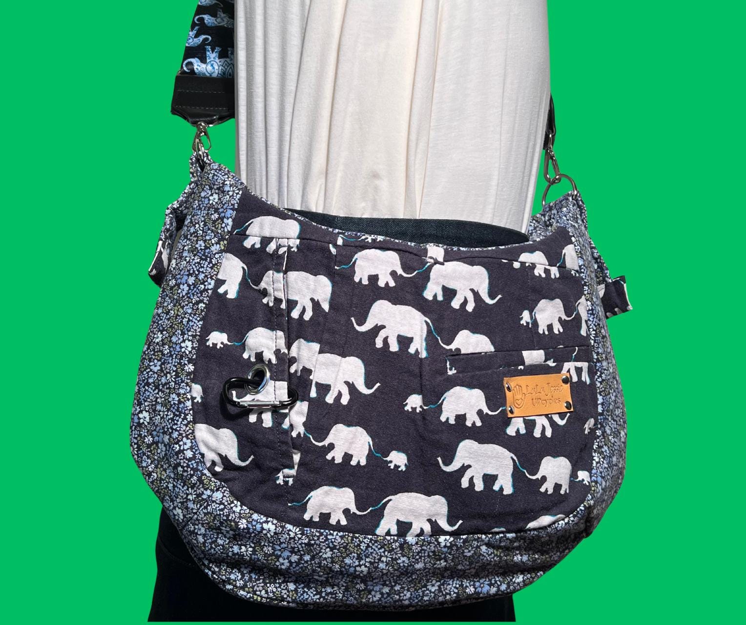 Lulu Jessie Upcycles 'elephants' Purse 13 Inches Wide X 9 Inches Deep ...