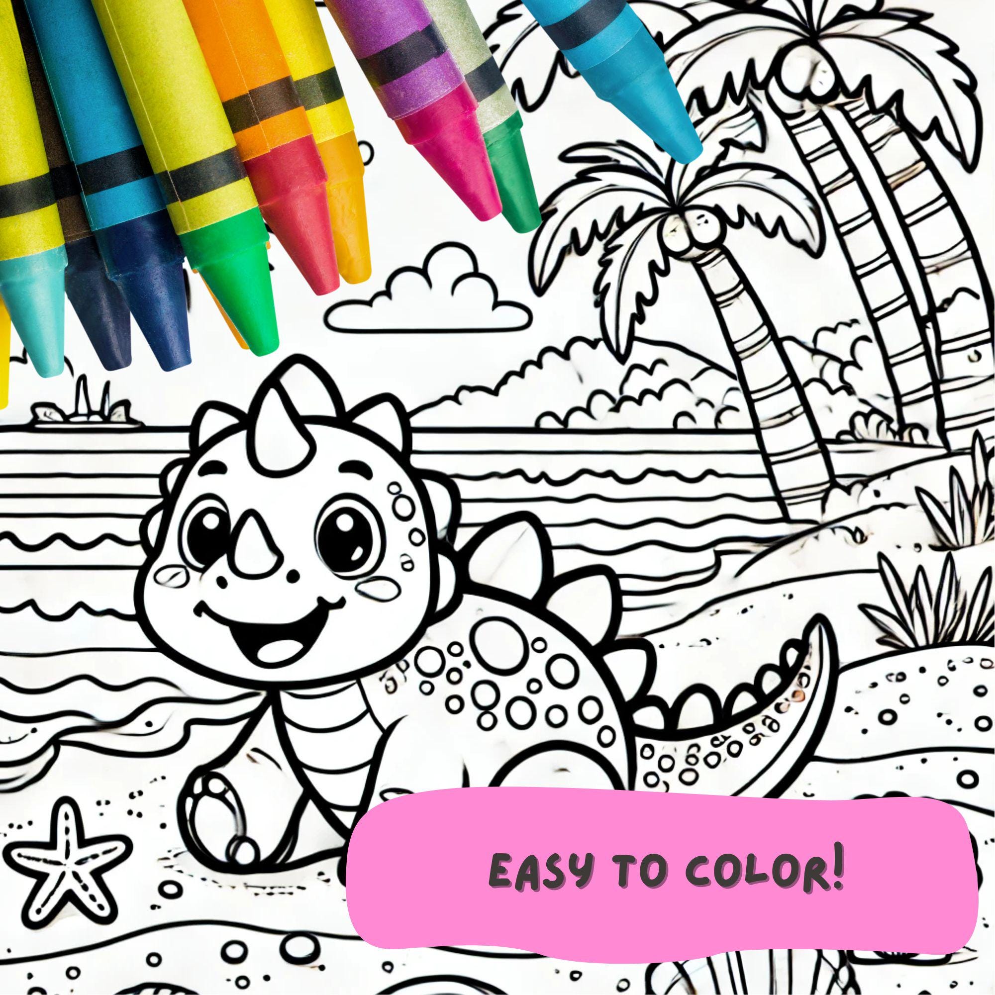 50 Dinosaur Coloring Pages - Etsy