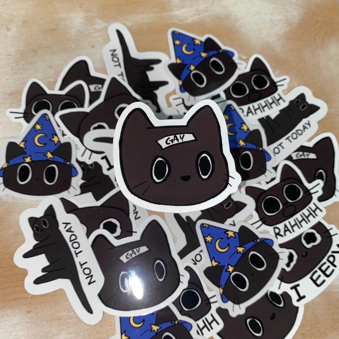 Certified Gay Cat Sticker - Etsy
