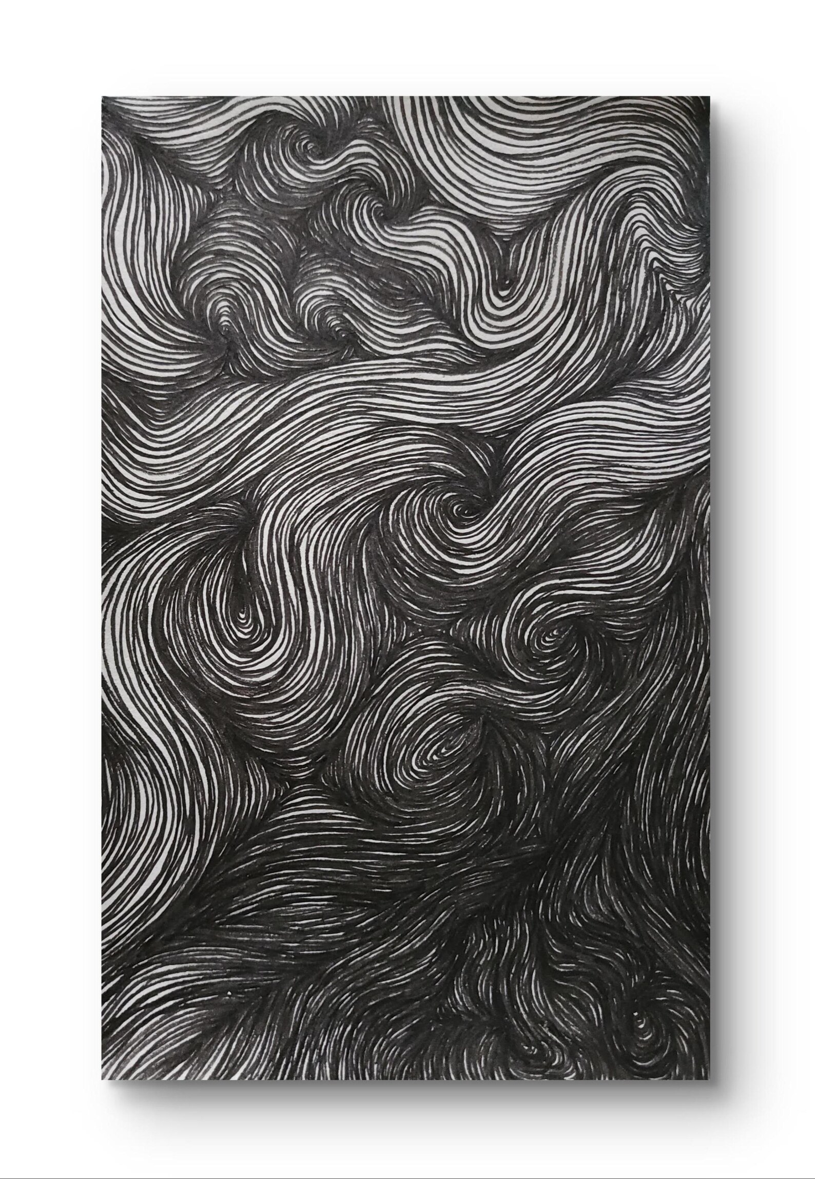 Flaming Leaves Art Ink Drawing Wall Decor Line Drawing Original Art Pen ...