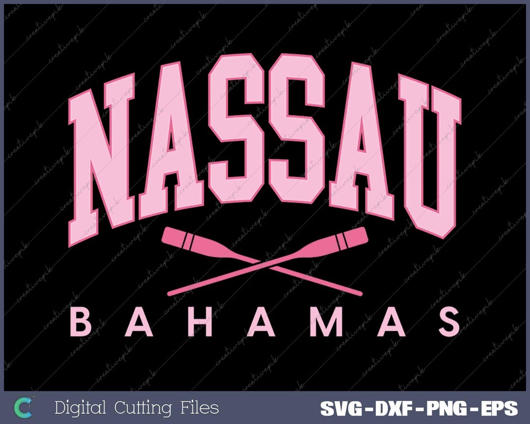 Nassau Bahamas Preppy Retro Throwback Pink Souvenir Svg, Png, Digital ...