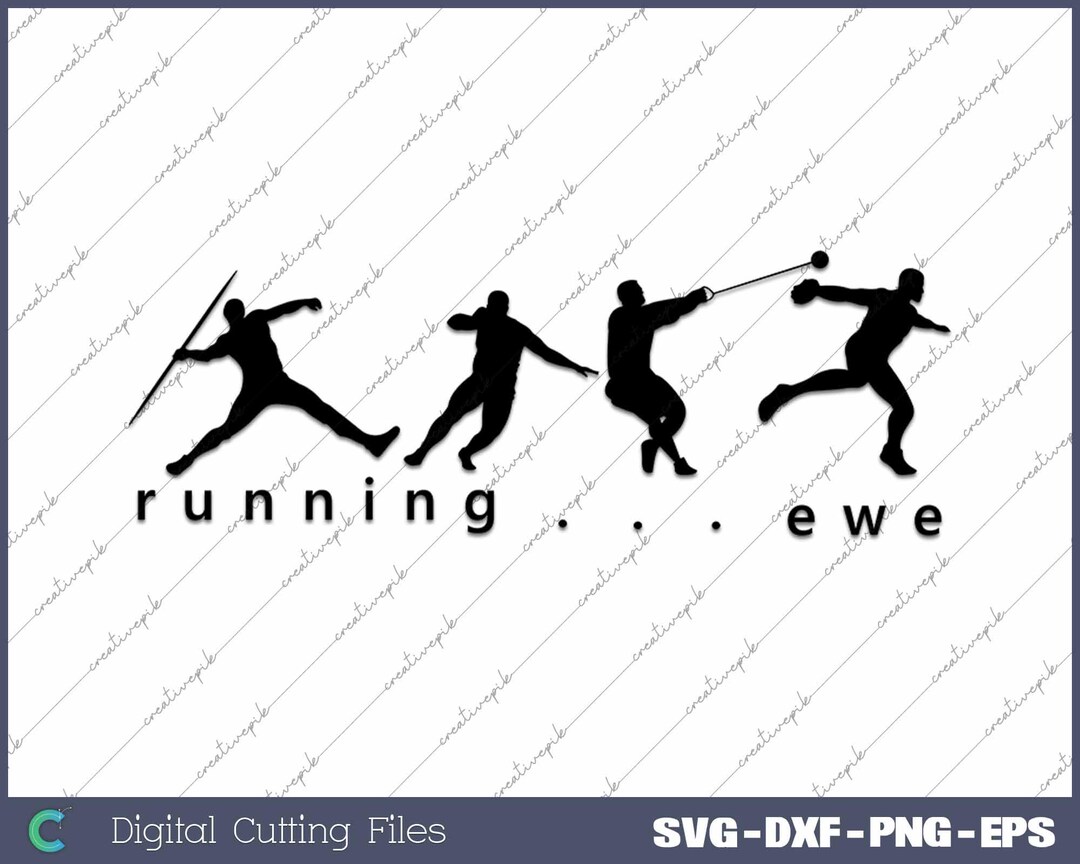 Funny Track and Field Shot Put Discus Hammer Throw Svg, Thrower ...