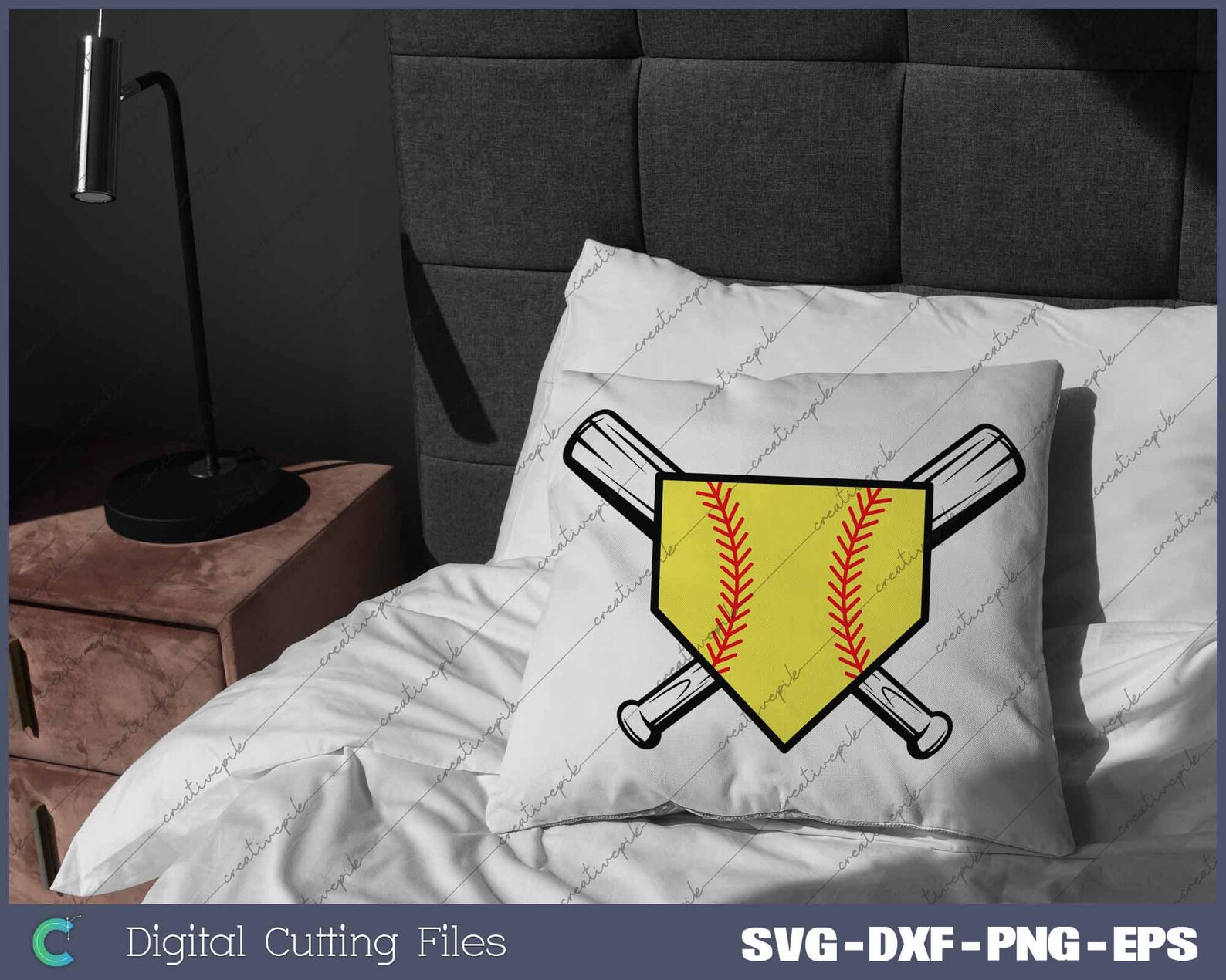 Softball Home Plate Cross Bats Png, Baseball Stitches Vector, Softball ...