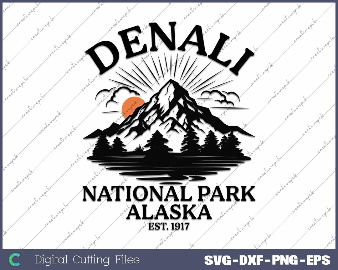 Vintage Denali National Park Alaska Svg, Png, Digital File - Etsy