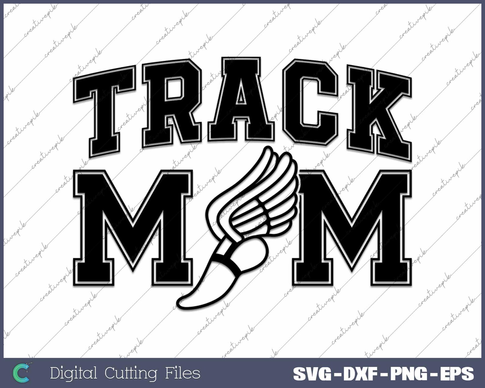 Track Mom Winged Shoe SVG: Running Sports Clipart (digital File) - Etsy